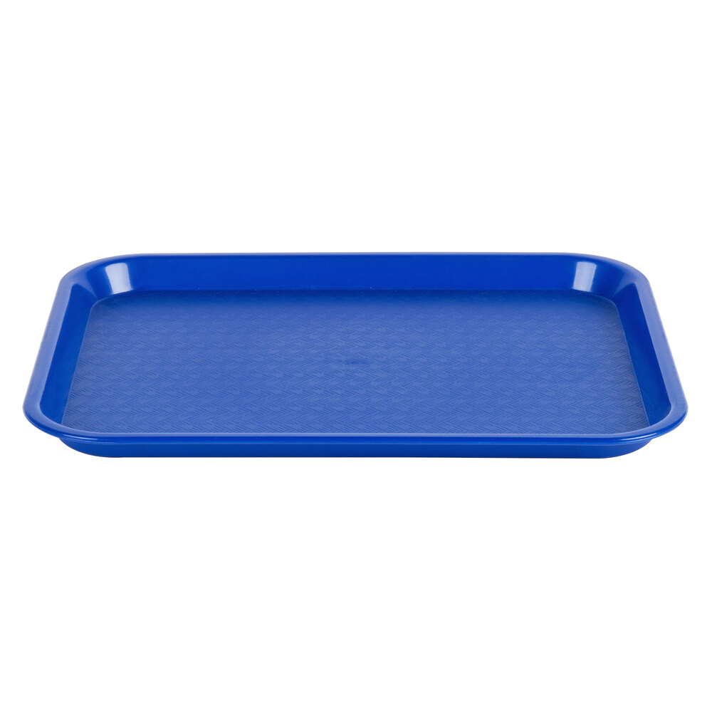 Choice 10" x 14" Blue Plastic Fast Food Tray - 24/Case