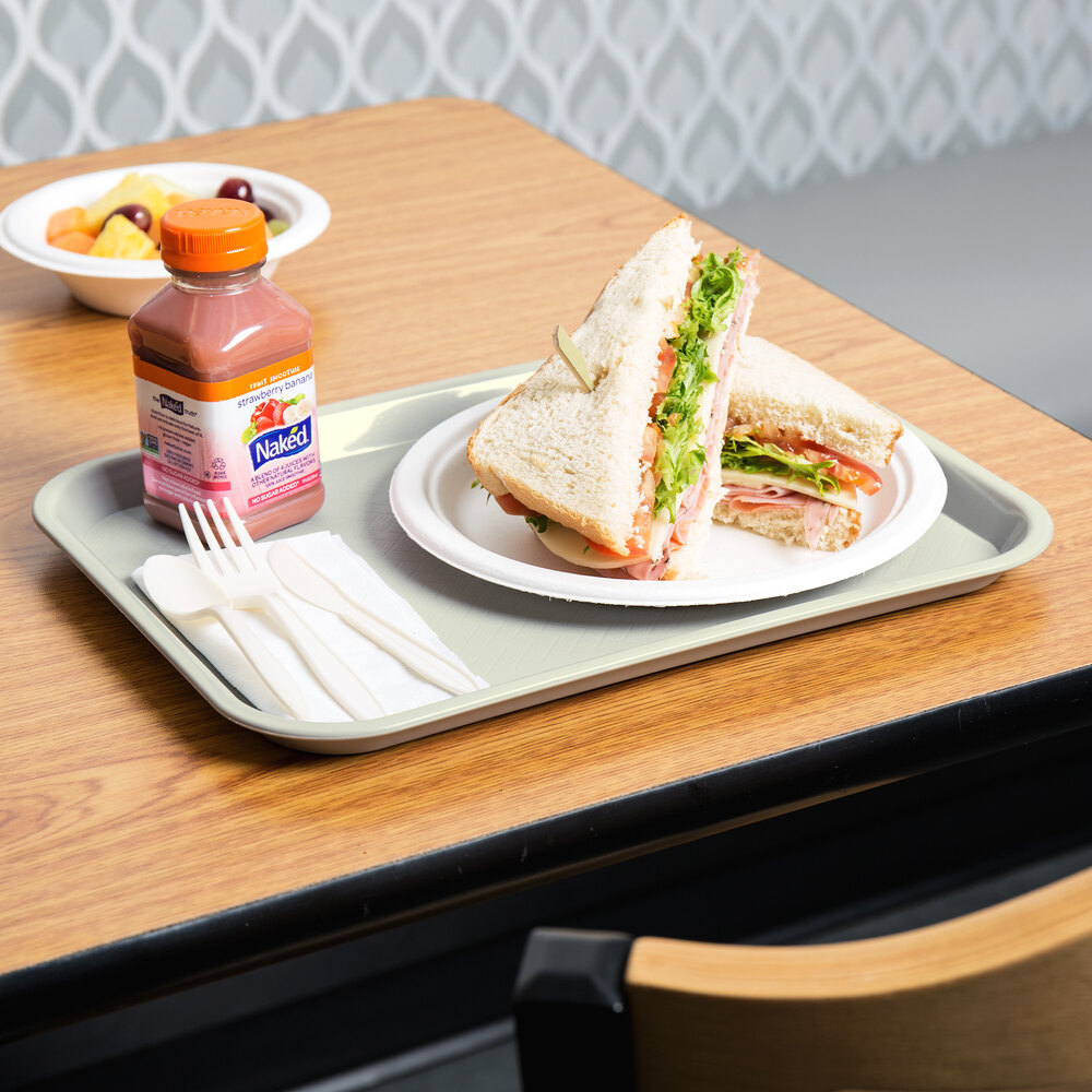 Choice 10" x 14" Gray Plastic Fast Food Tray