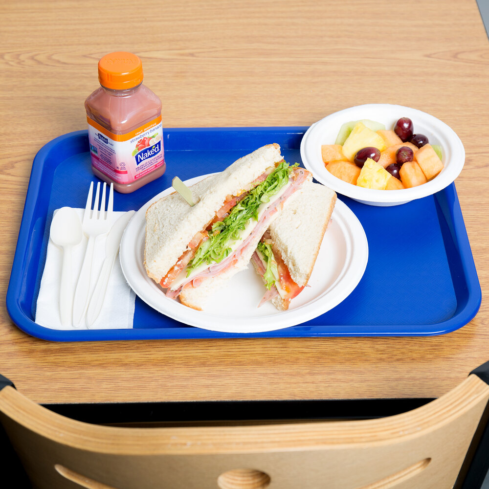 Choice 12" x 16" Blue Plastic Fast Food Tray