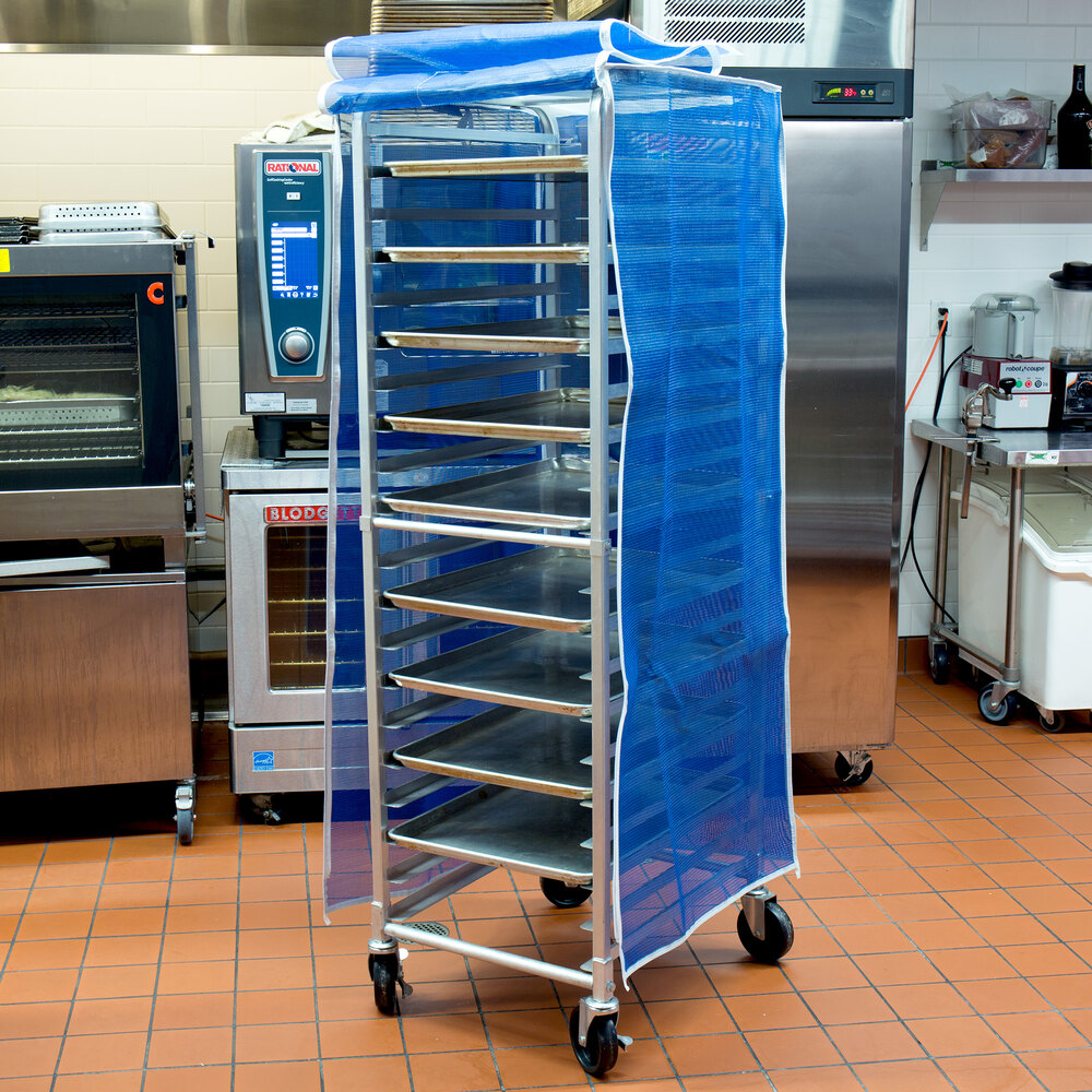 Curtron SUPRO-BM-BL Blue Supro Breathable Mesh Bun / Sheet Pan Rack ...