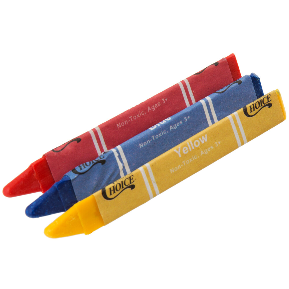 Choice 3 Pack Triangular Kids' Restaurant Crayons in Cello Wrap - 500/Case
