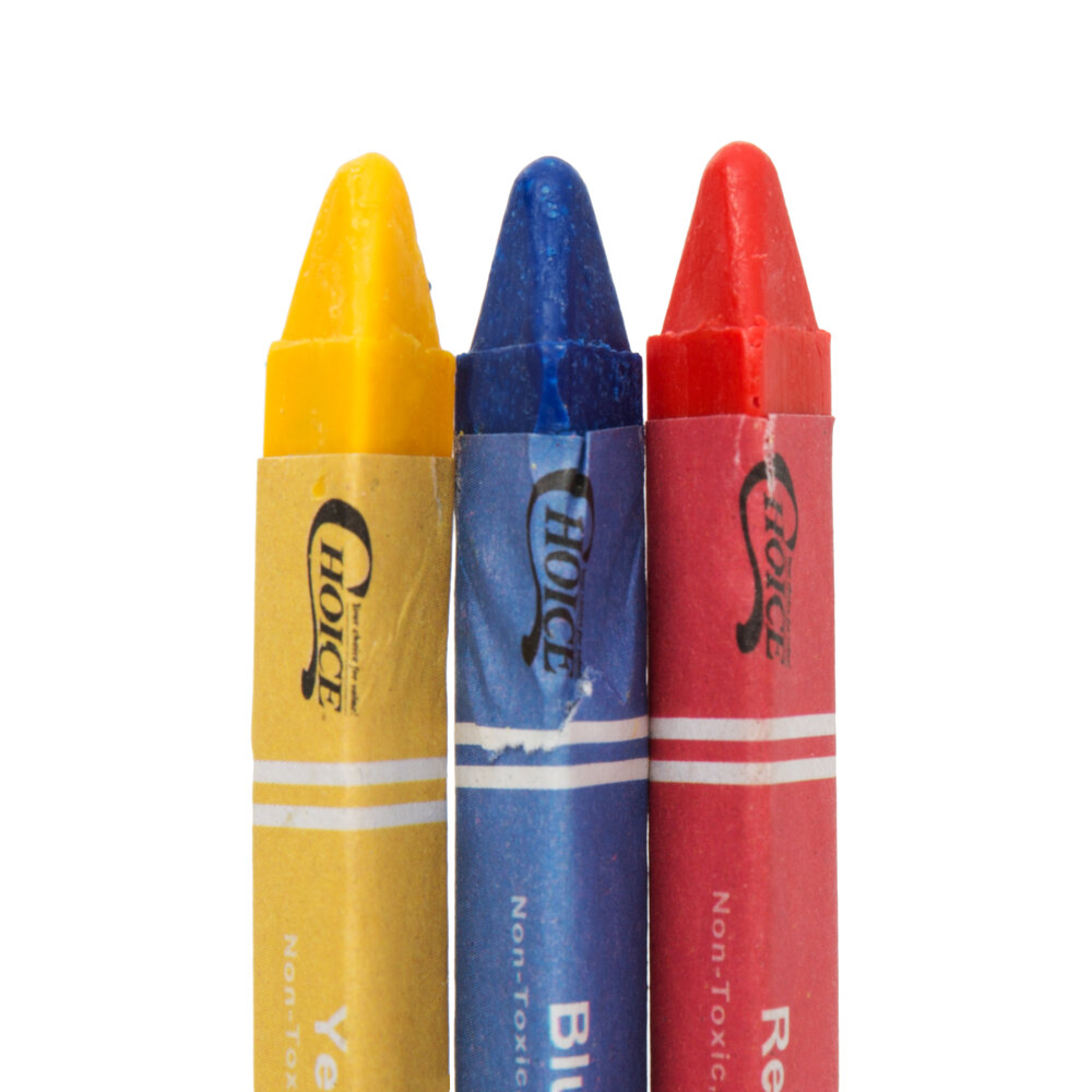 Choice 3 Pack Triangular Kids' Restaurant Crayons in Cello Wrap - 500/Case