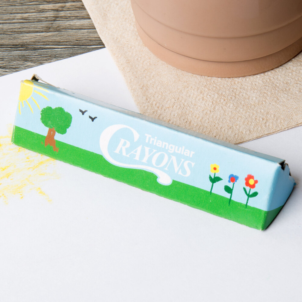 Choice 4 Pack Triangular Kids' Restaurant Crayons in Print Box - 100/Pack