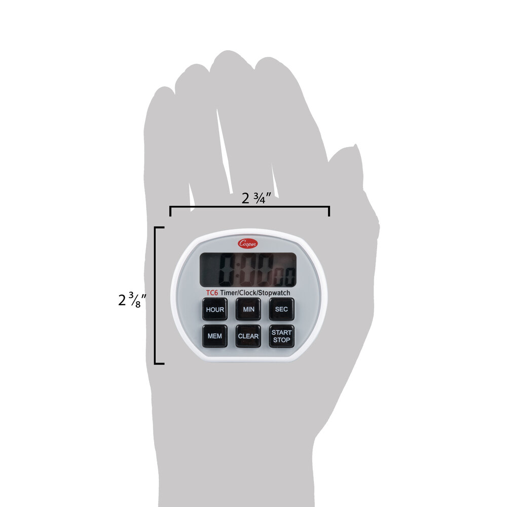 Cooper-Atkins Kitchen Timer with Clock & Stopwatch