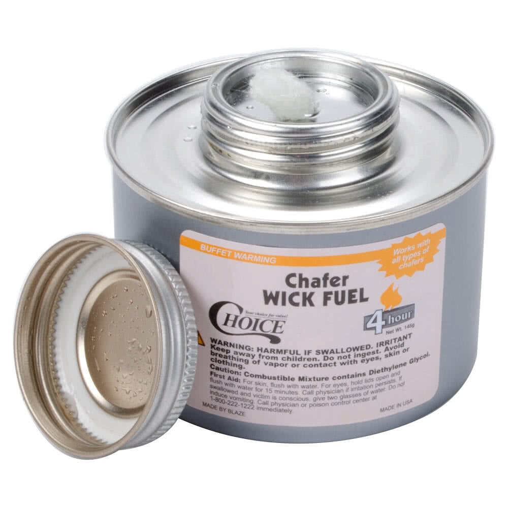 Choice 4 Hour Wick Chafing Dish Fuel with Safety Twist Cap - 12/Pack
