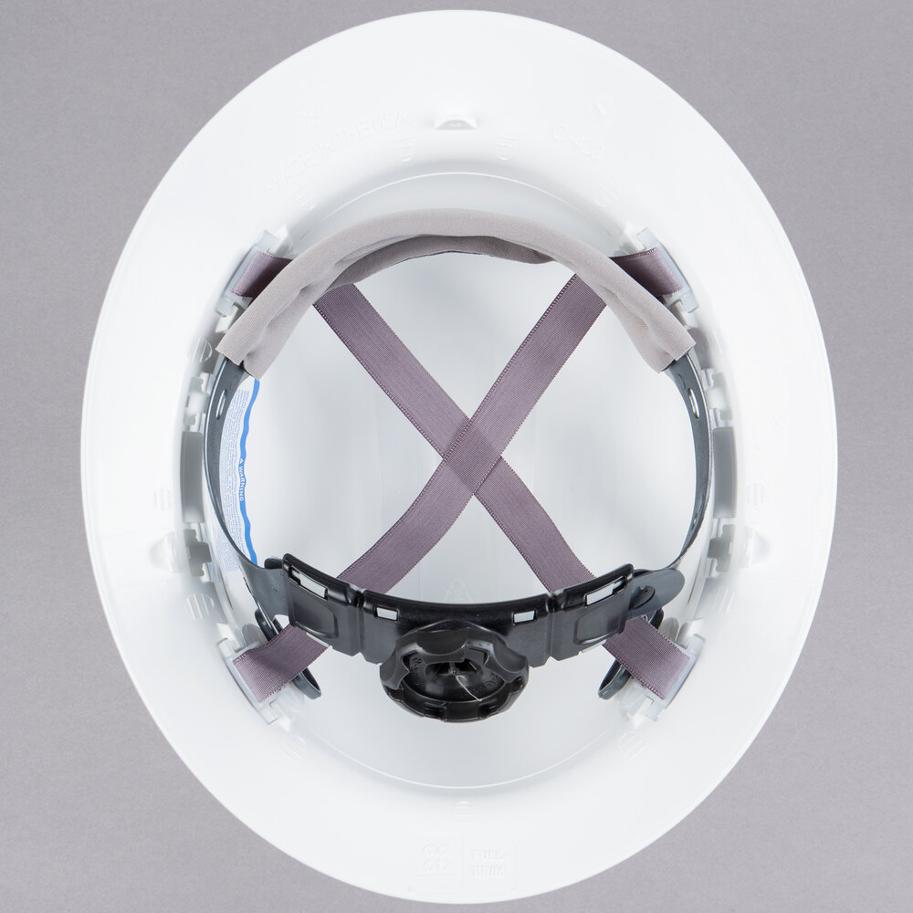 Duo Safety White Full-Brim Style Hard Hat with 4-Point Ratchet Suspension