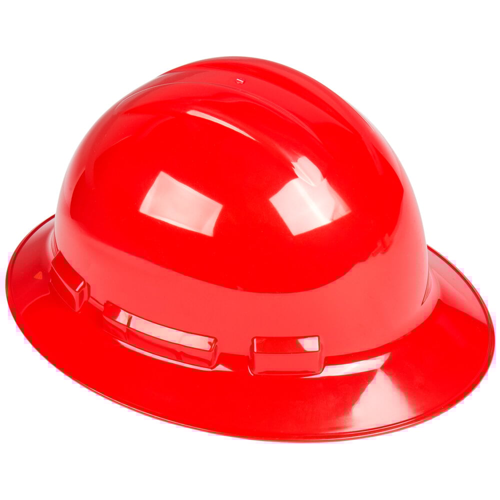 Duo Safety Red Full-Brim Style Hard Hat with 4-Point Ratchet Suspension