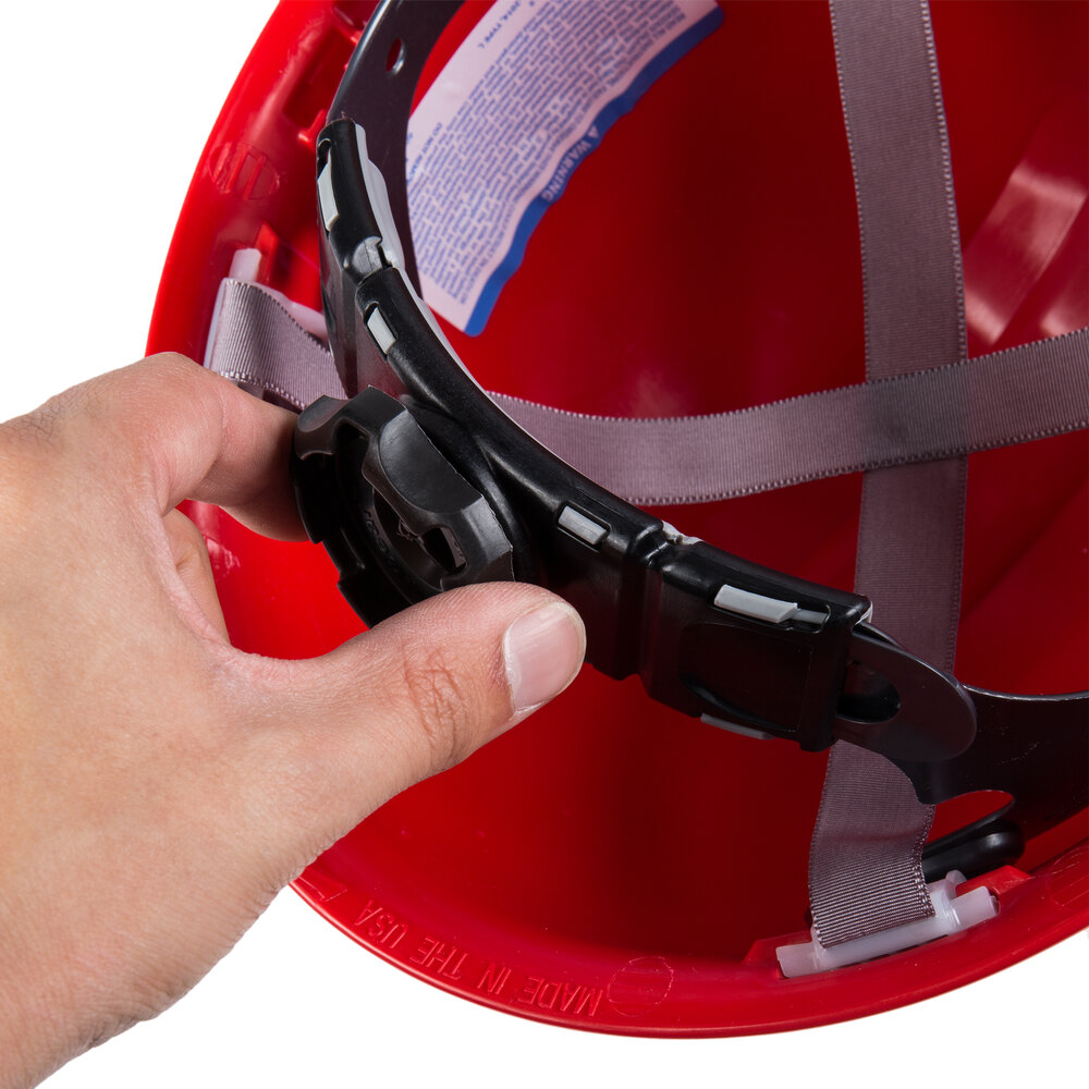 Duo Safety Red Cap Style Hard Hat with 4-Point Ratchet Suspension