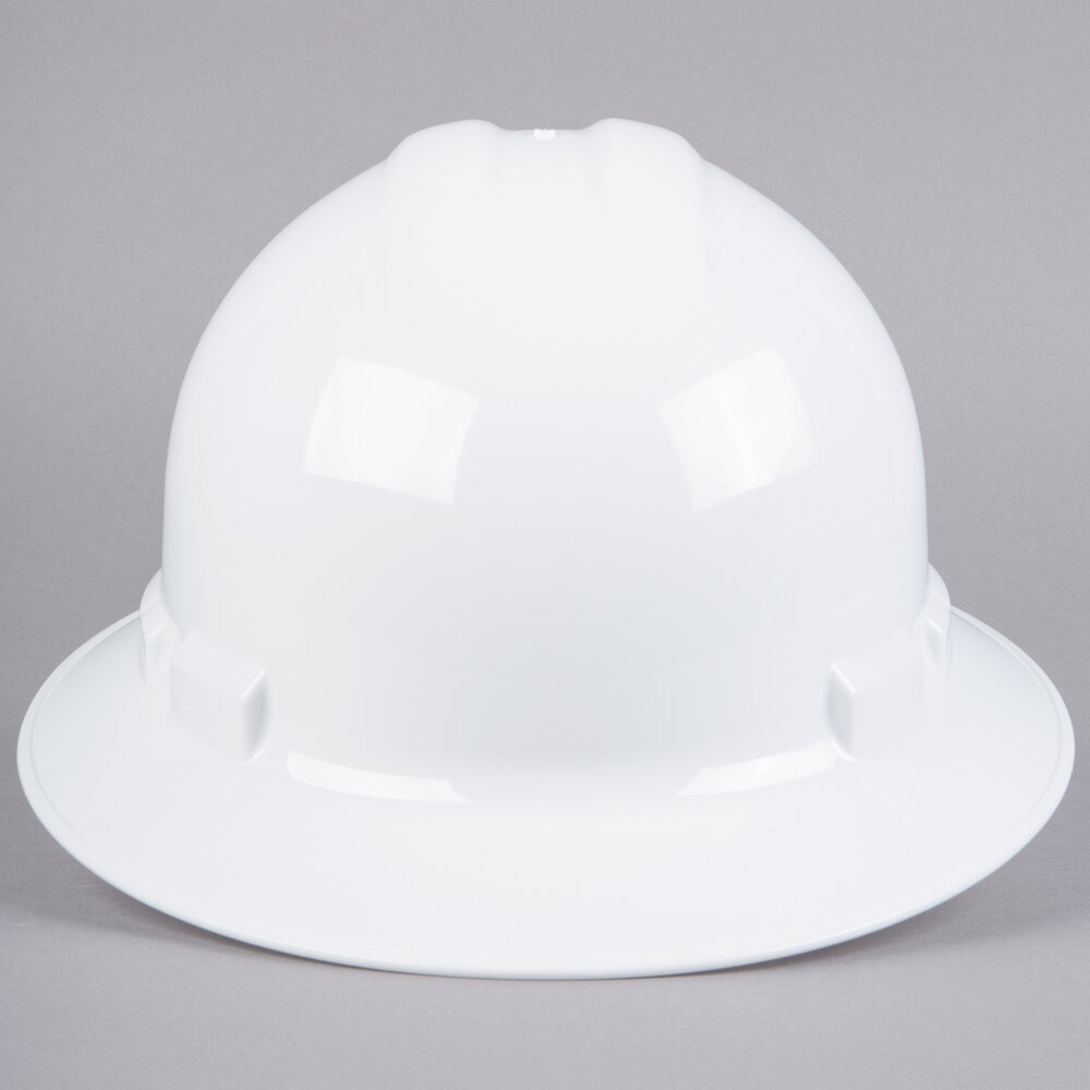 Duo Safety White Full-Brim Style Hard Hat with 6-Point Ratchet Suspension