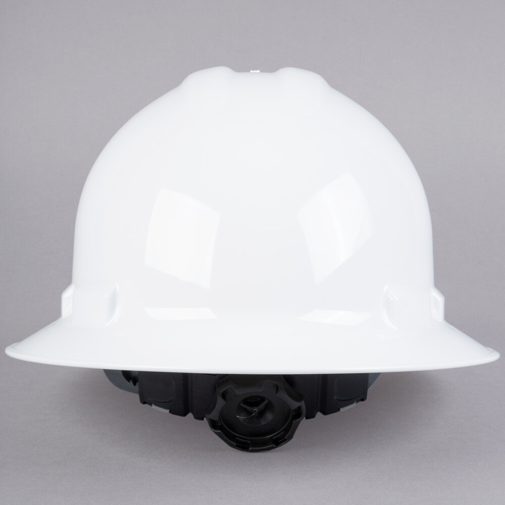 Duo Safety White Full-Brim Style Hard Hat with 6-Point Ratchet Suspension