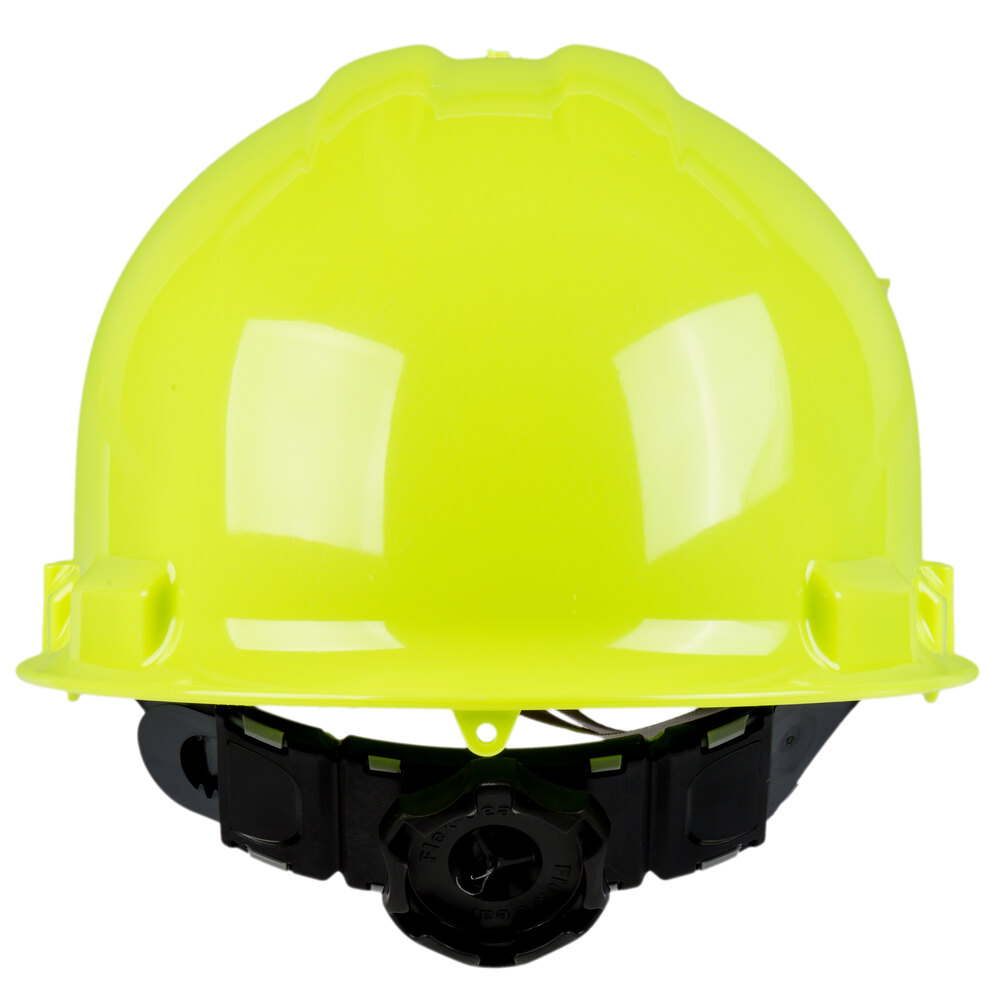 Duo Safety Hi-Vis Green Cap Style Hard Hat with 4-Point Ratchet Suspension