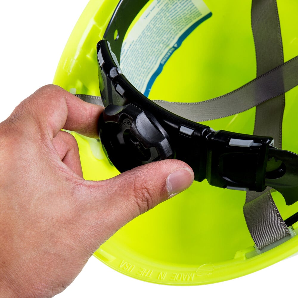 Duo Safety Hi-Vis Green Cap Style Hard Hat with 4-Point Ratchet Suspension