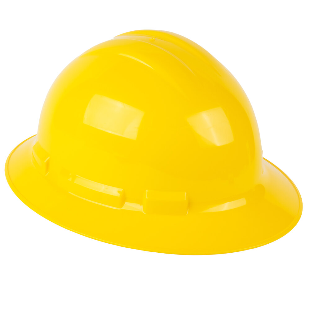 Duo Safety Yellow Full-Brim Style Hard Hat with 4-Point Ratchet Suspension