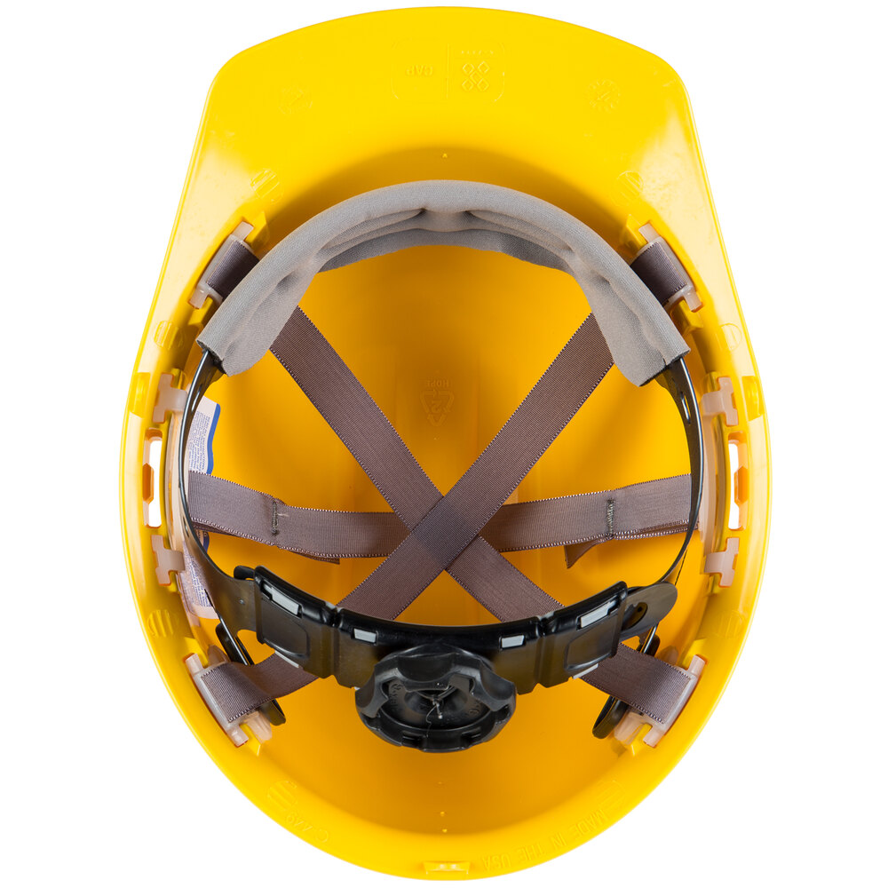 Duo Safety Yellow Cap Style Hard Hat with 6-Point Ratchet Suspension