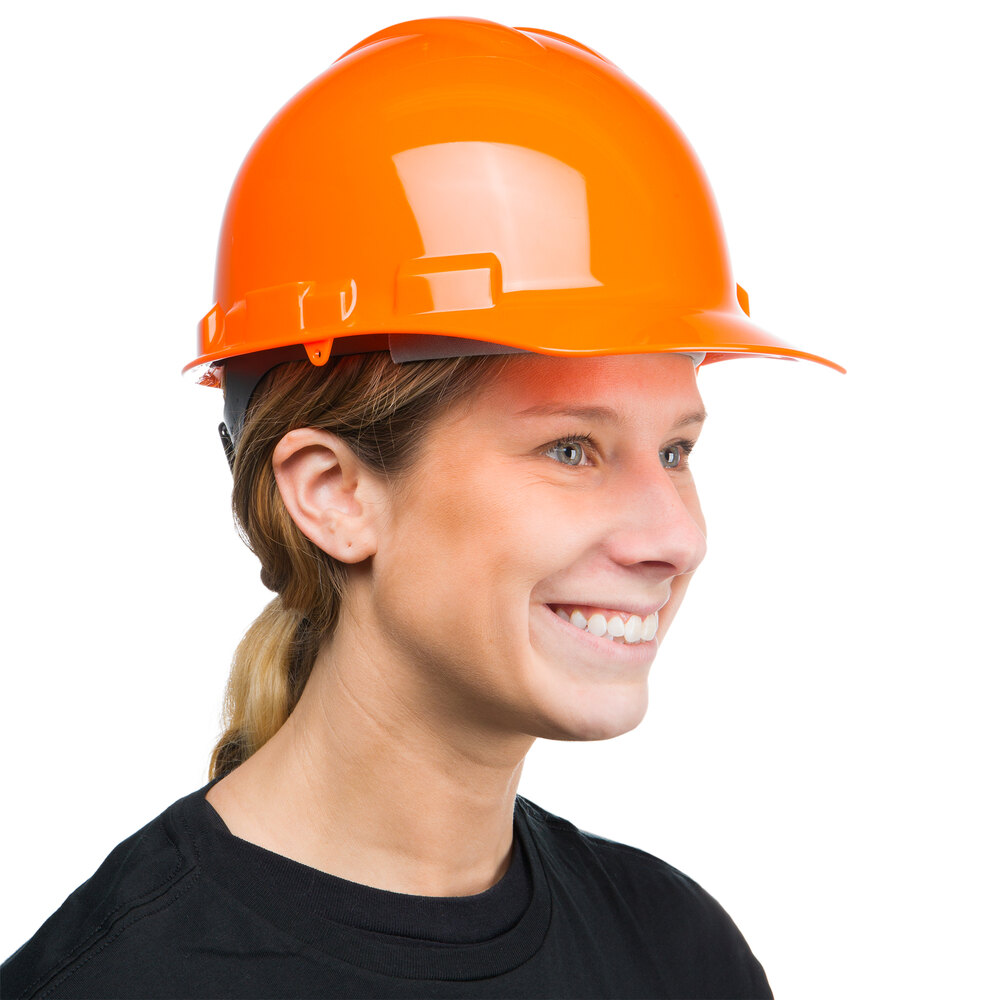 Duo Safety Orange Cap Style Hard Hat with 4-Point Ratchet Suspension