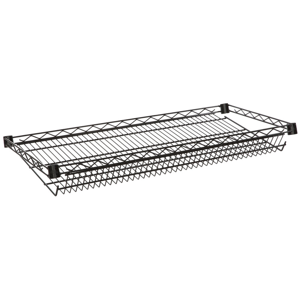 Regency 18" x 36" NSF Black Epoxy Slanted Wire Shelf
