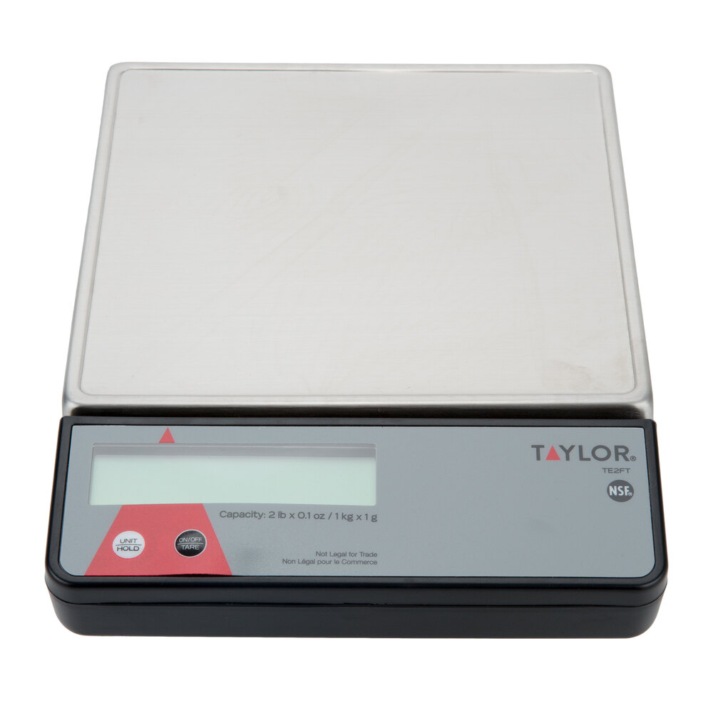 Taylor TE2FT 2 lb. Compact 7 1/8" x 7 1/8" Digital Portion Control Scale
