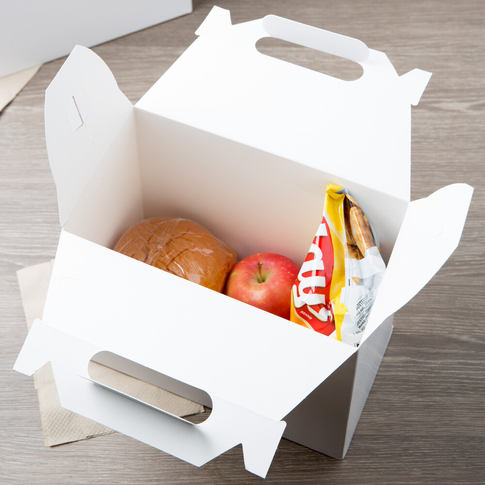 8 7/8" x 5" x 6 3/4" White Barn Take Out Dinner / Chicken Box with ...
