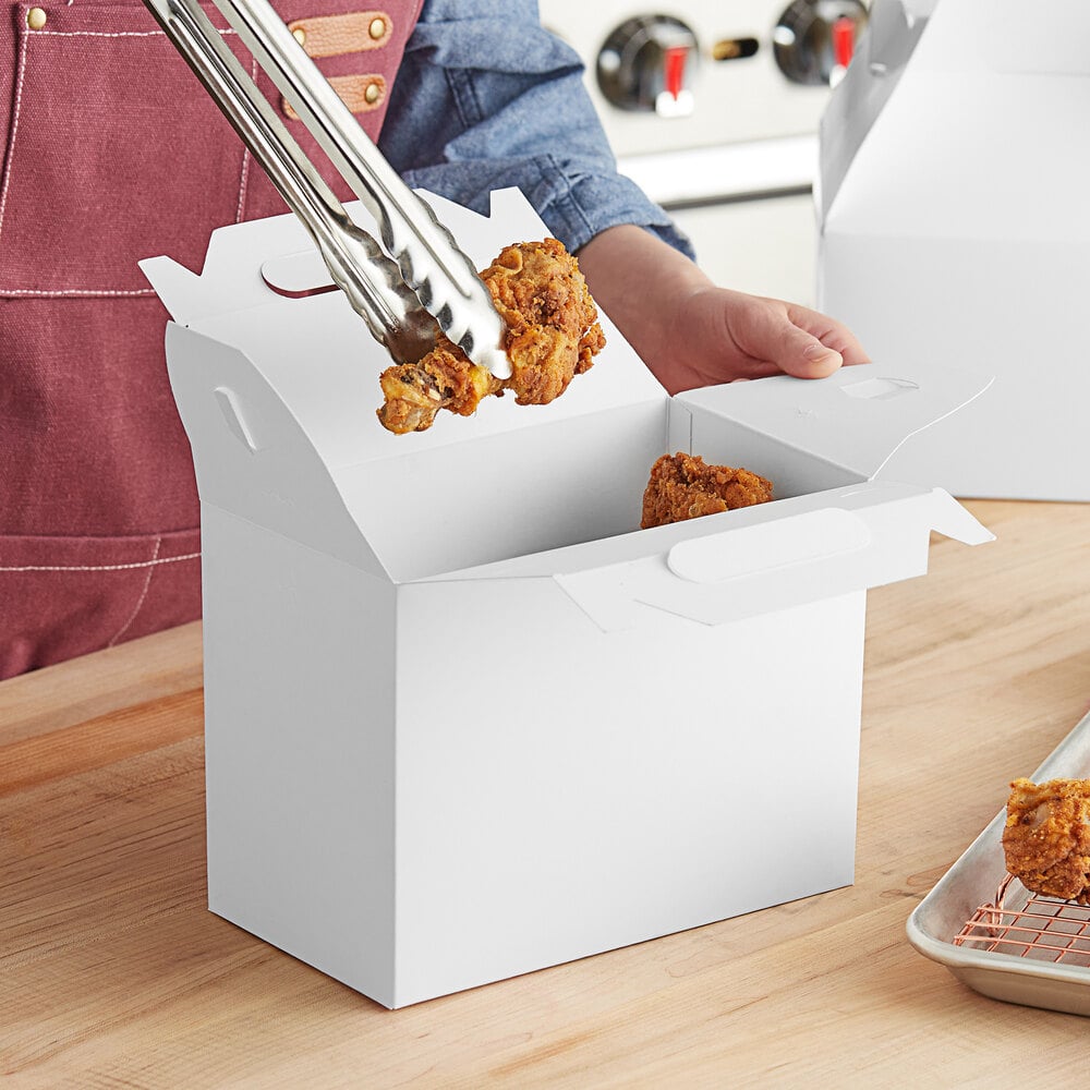8 7/8" x 5" x 6 3/4" White Barn Take Out Dinner / Chicken Box with ...