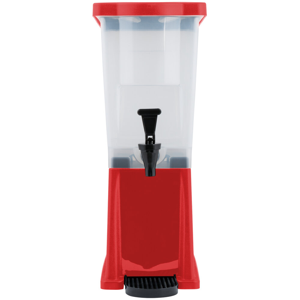 Choice 3 Gallon Red Slim Beverage Dispenser