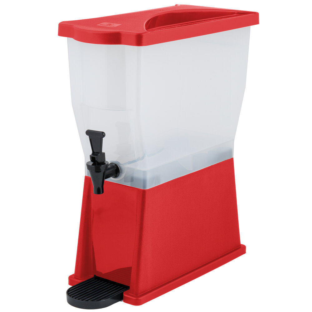 Choice 3 Gallon Red Slim Beverage Dispenser