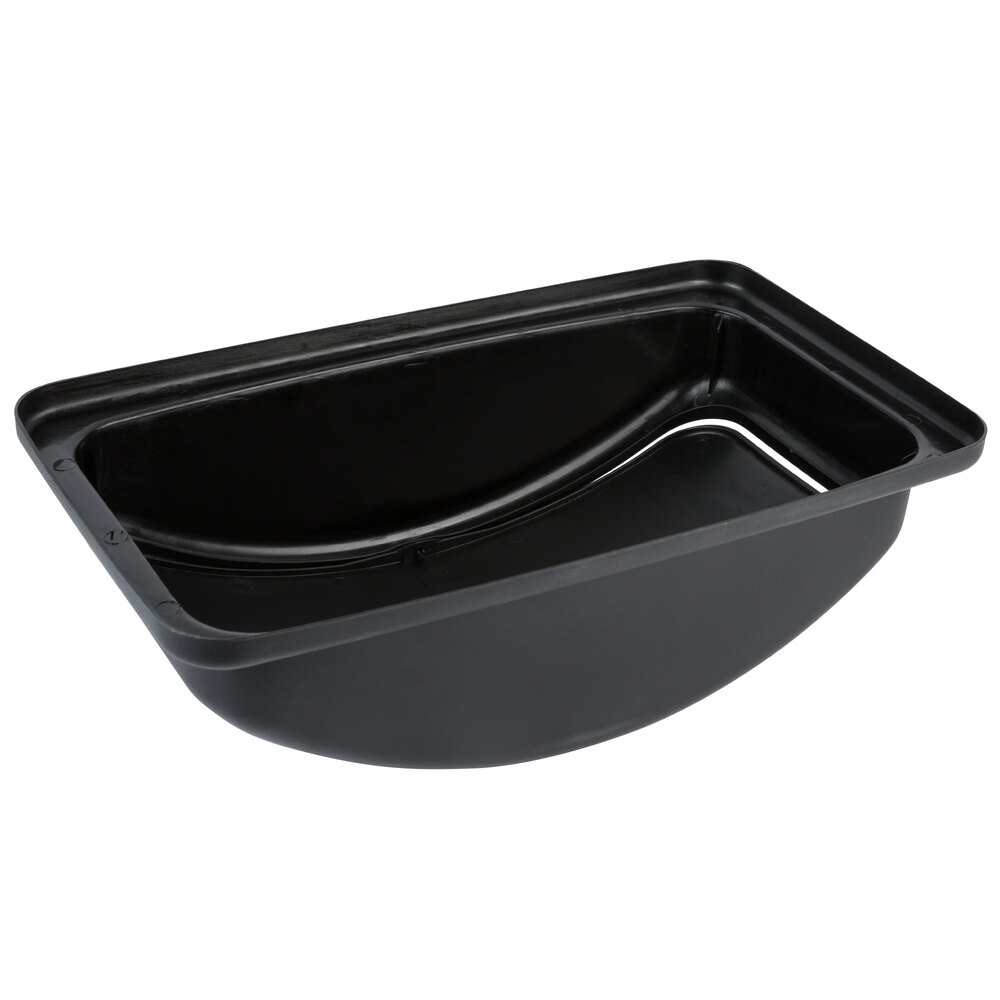 Lavex Janitorial Black Slim Trash Can Swing Dome Lid