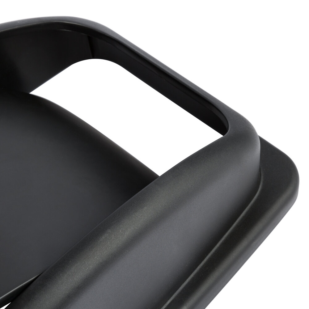 Lavex Janitorial Black Slim Trash Can Swing Dome Lid