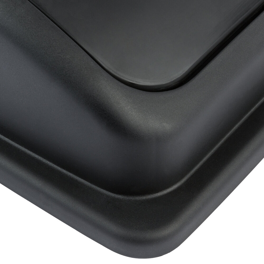 Lavex Janitorial Black Slim Trash Can Swing Dome Lid