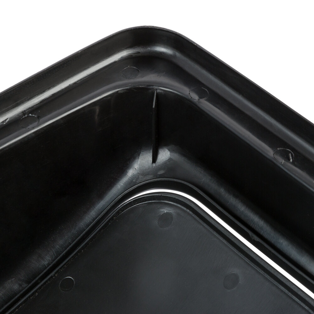 Lavex Janitorial Black Slim Trash Can Swing Dome Lid