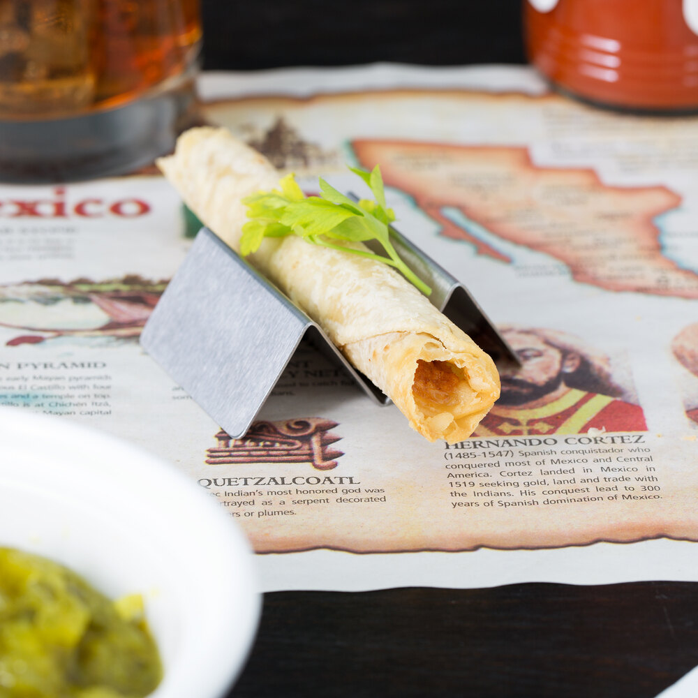 Choice 2" x 2" x 1" Stainless Steel Mini Taco Holder with 1 or 2 ...