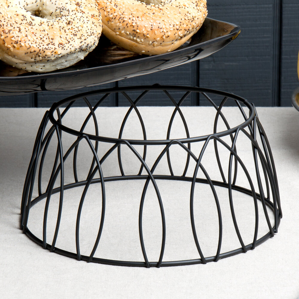 Choice 4" Round Black Patterned Metal Display Stand