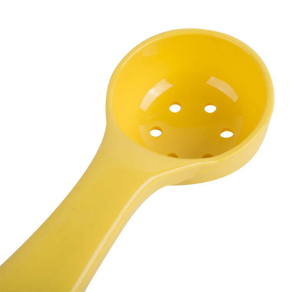 Carlisle 492304 Measure Miser 1 oz. Yellow Perforated Short Handle ...