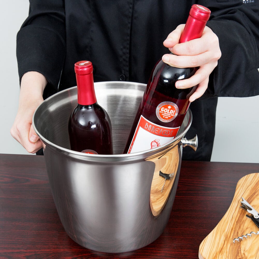 Vollrath 47625 8 Qt. Stainless Steel Double Bottle Wine Bucket with Handles