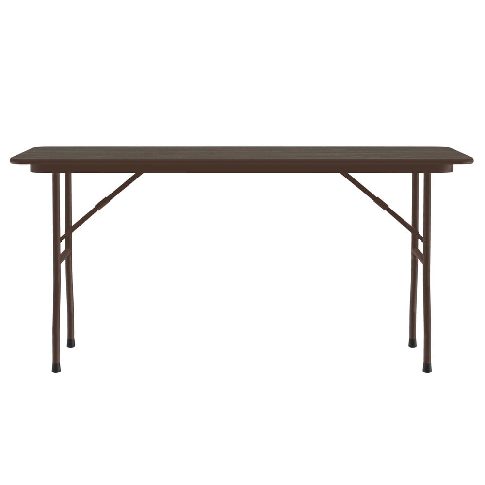 Correll Folding Table, 18" x 60" Melamine Top, Walnut - CF1860M