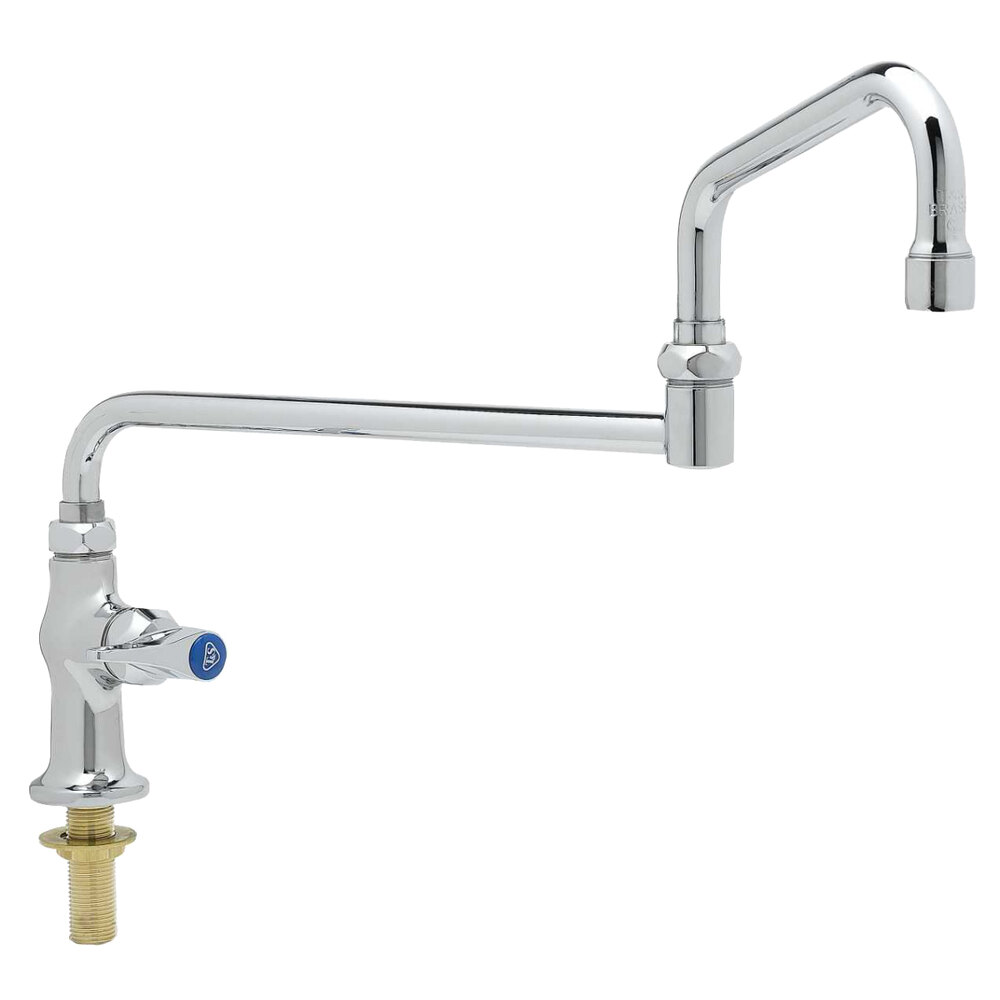 T&S B-0255-18DJX-CR Deck Mounted Single Hole Faucet with 18" Double ...