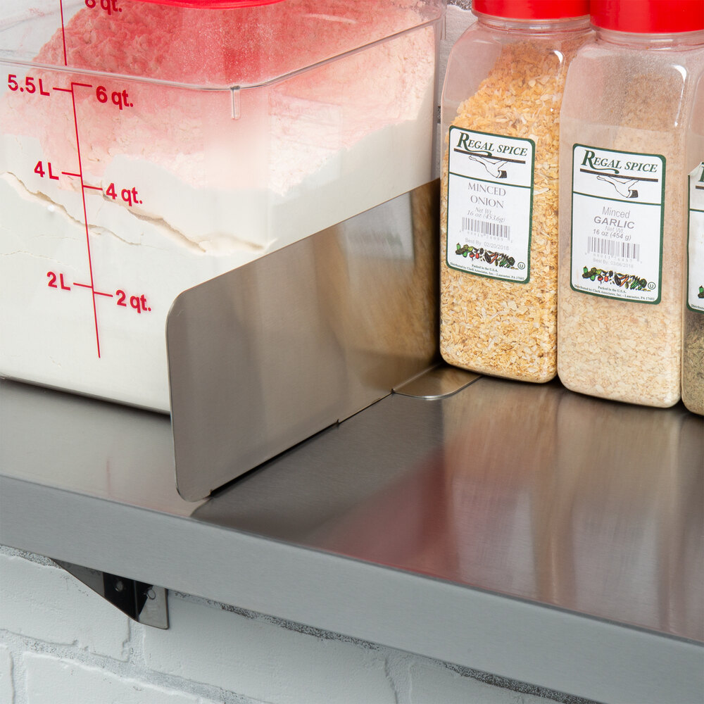 Regency Stainless Steel Wall Shelf Divider - 12" x 4"