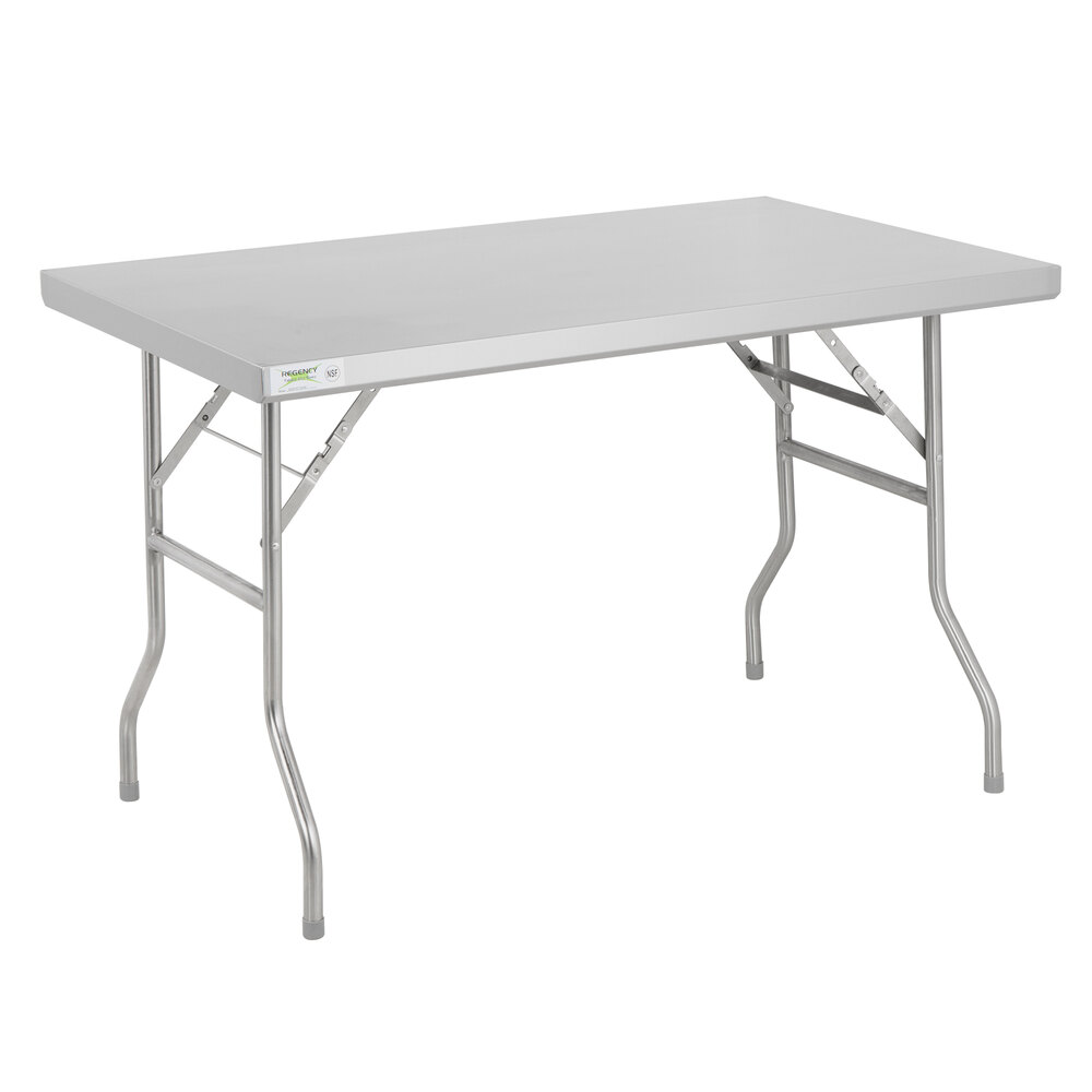 Regency 30" x 48" 18-Gauge Stainless Steel Open Base Folding Work Table