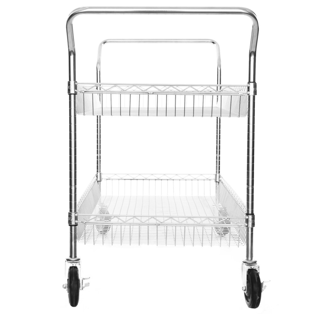 Regency Chrome Two Basket Utility Cart - 24" x 48" x 36"