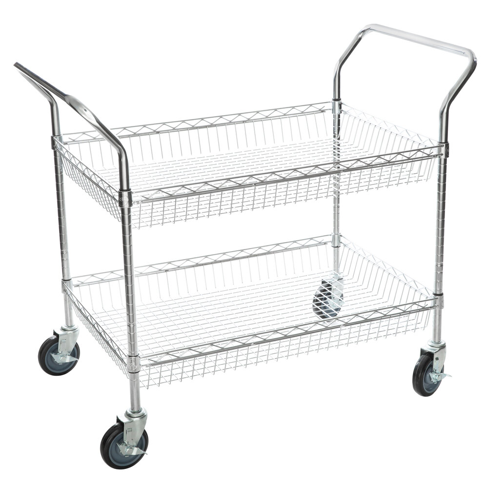 Regency Chrome Two Basket Utility Cart - 24" x 36" x 36"