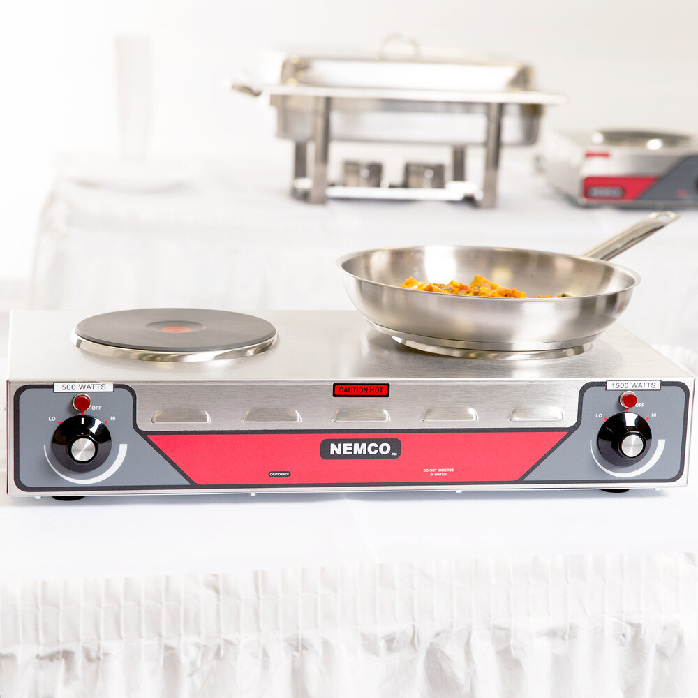 Nemco 6310-2 Electric Countertop Horizontal Hot Plate with 2 Solid ...