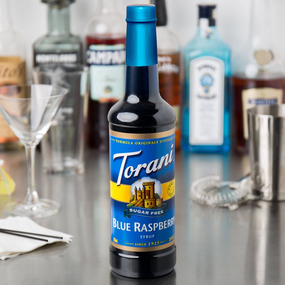 Torani 750 mL Sugar Free Blue Raspberry Flavoring Syrup