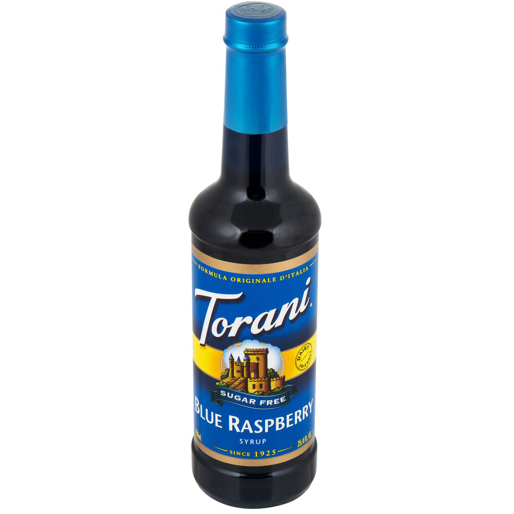 Torani 750 mL Sugar Free Blue Raspberry Flavoring Syrup