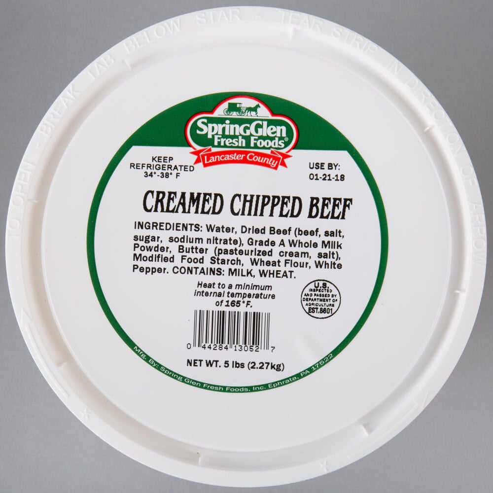 Spring Glen Fresh Foods 5 lb. Cream Chipped Beef - 2/Case