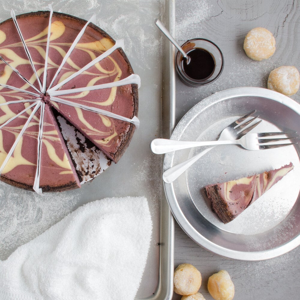 Pellman 60 oz. 9" Pre-Cut Raspberry Cheesecake - 6/Case
