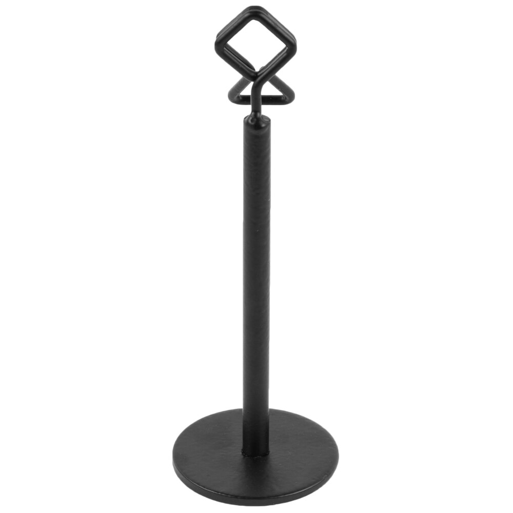 Tablecraft BKC2206 6" Black Metal Menu / Card Holder