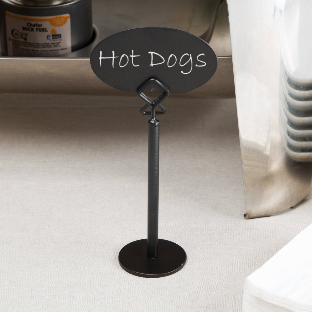 Tablecraft BKC2206 6" Black Metal Menu / Card Holder