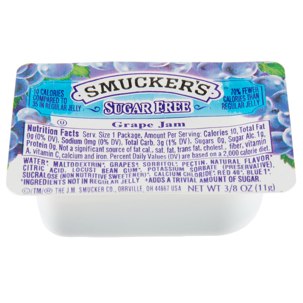 Smucker's Sugar Free Grape, Strawberry & Blackberry Jam .375 oz ...