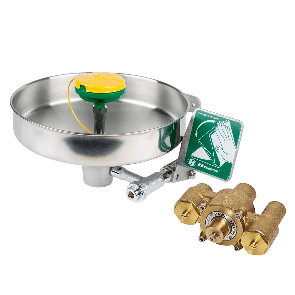 T&S EW-7360B-TMV Wall Mounted Face / Eye Wash Station with Mixing Valve