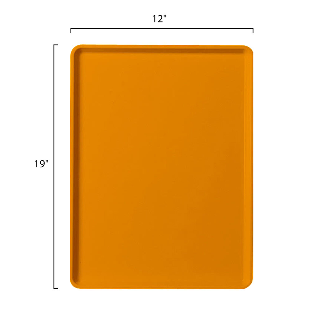 Cambro 1219D222 12" x 19" Orange Pizazz Dietary Tray - 12/Case