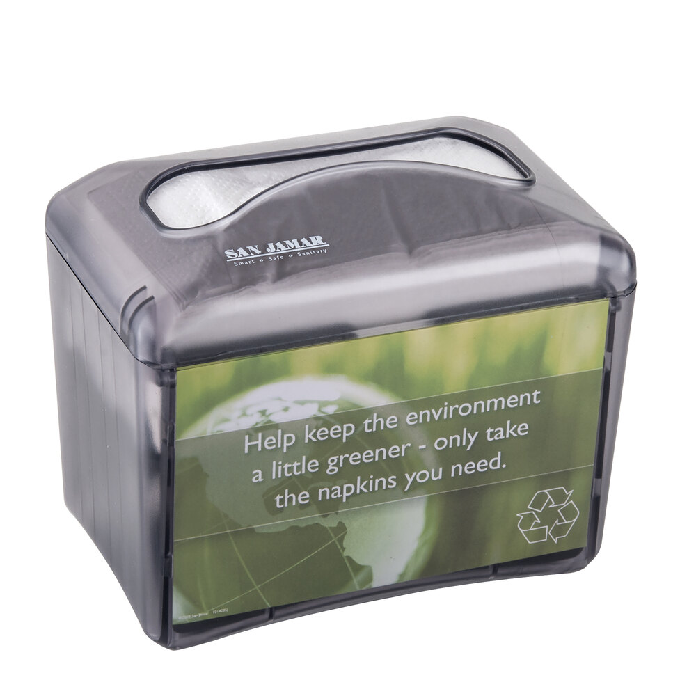 San Jamar H4003TBK Venue Tabletop Interfold Napkin Dispenser - Black Pearl